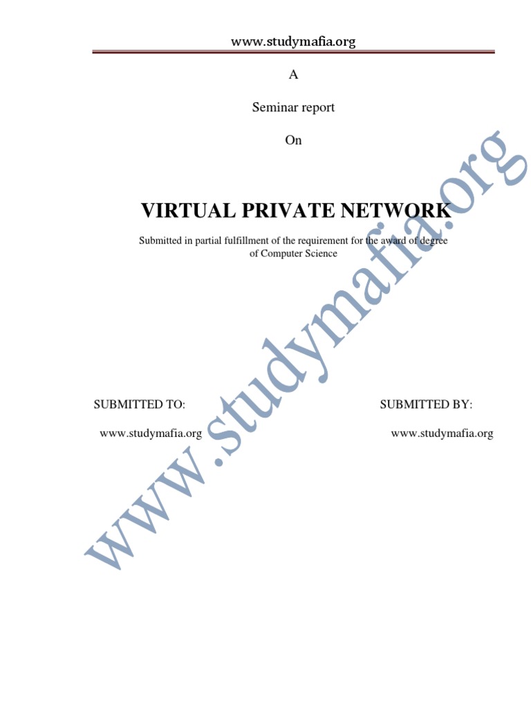 CSE VPN Report | PDF | Virtual Private Network | Computer Network