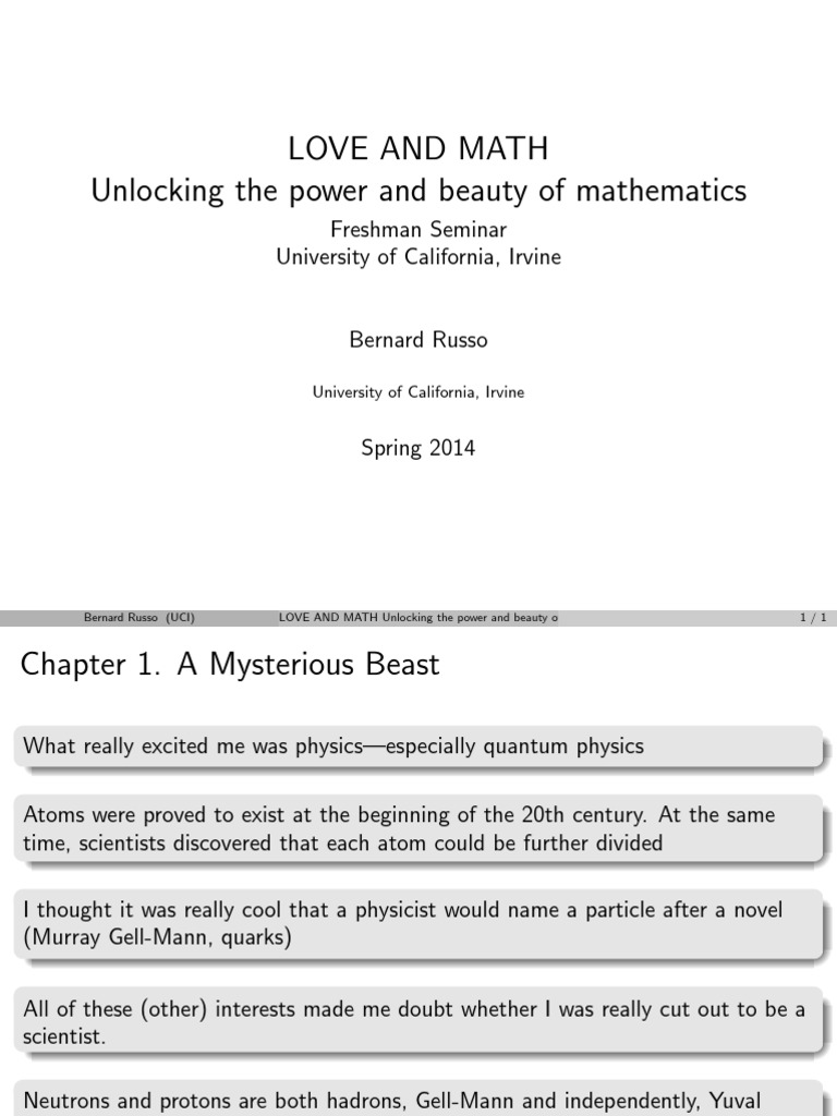 Love and Math | PDF | Group (Mathematics) | Teaching Mathematics