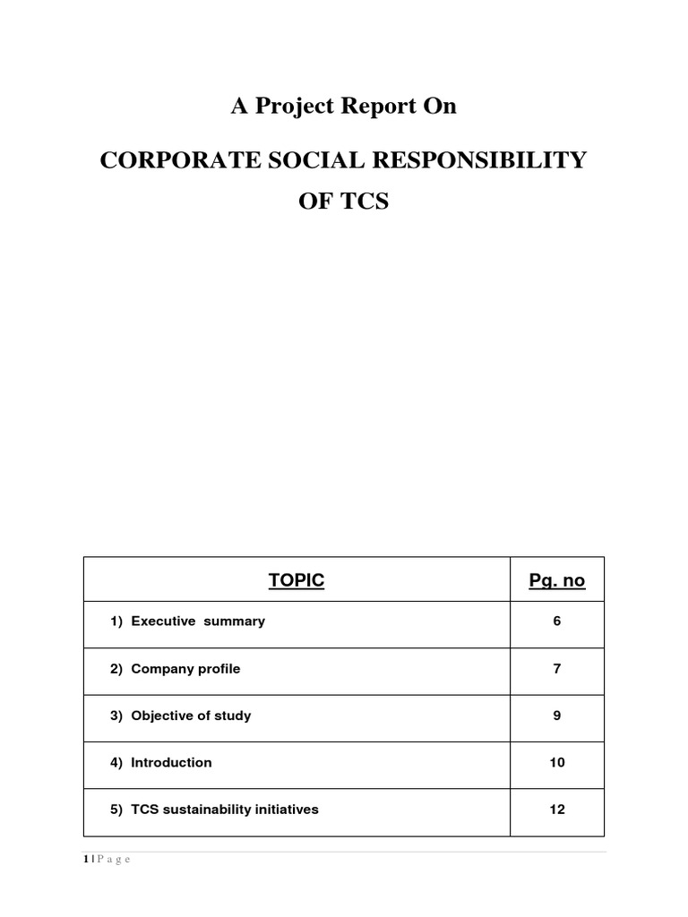 Tcs CSR | PDF | Corporate Social Responsibility | Sustainability