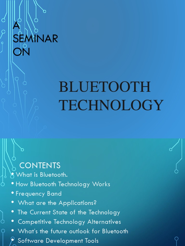 Final PPT Bluetooth | PDF | Bluetooth | Wireless