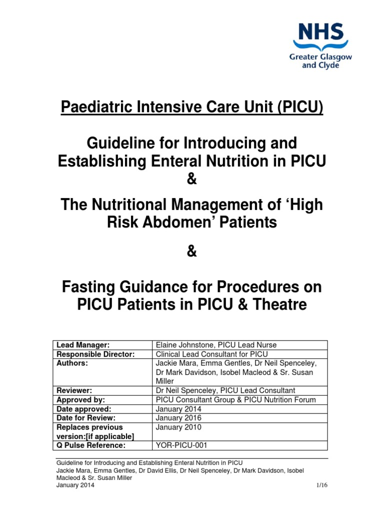 YOR-PICU-001 Updated en Guidelines Dec 2013 | PDF | Intensive Care ...