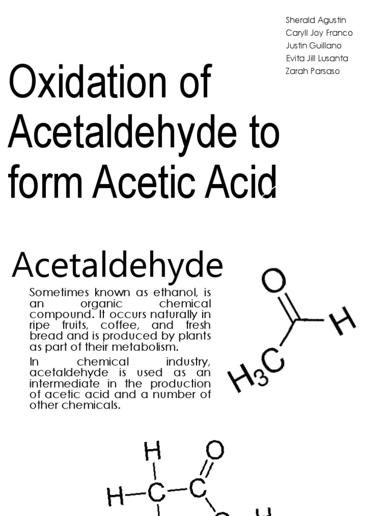 Oxidation of Acetaldehyde To Form Acetic Acid | PDF | Acetic Acid ...