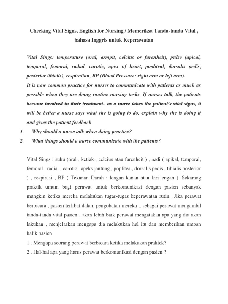 Checking Vital Signs | PDF | Breathing | Physiology