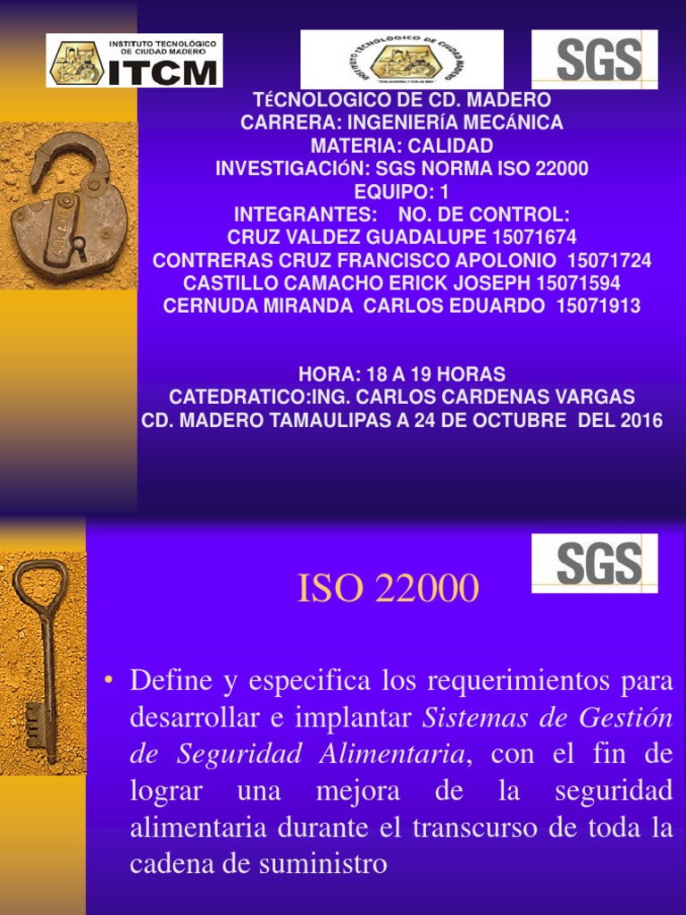 ISO 22000: Gestión de Seguridad Alimentaria | PDF | Análisis de Riesgo y Puntos Críticos de ...