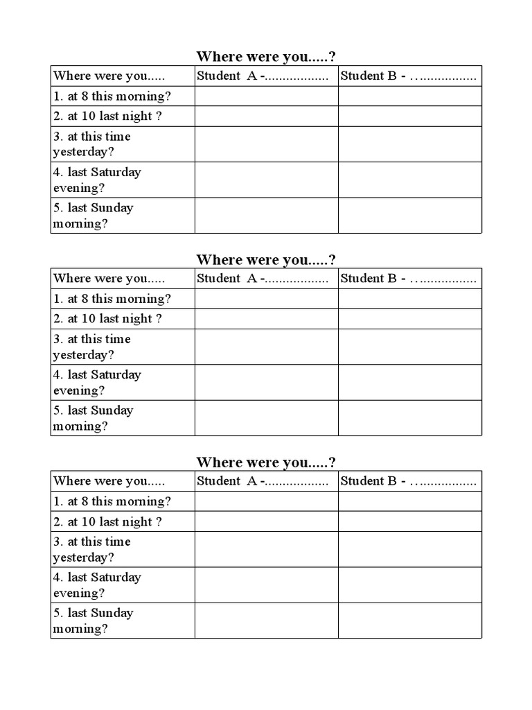 Was Were - Speaking | PDF