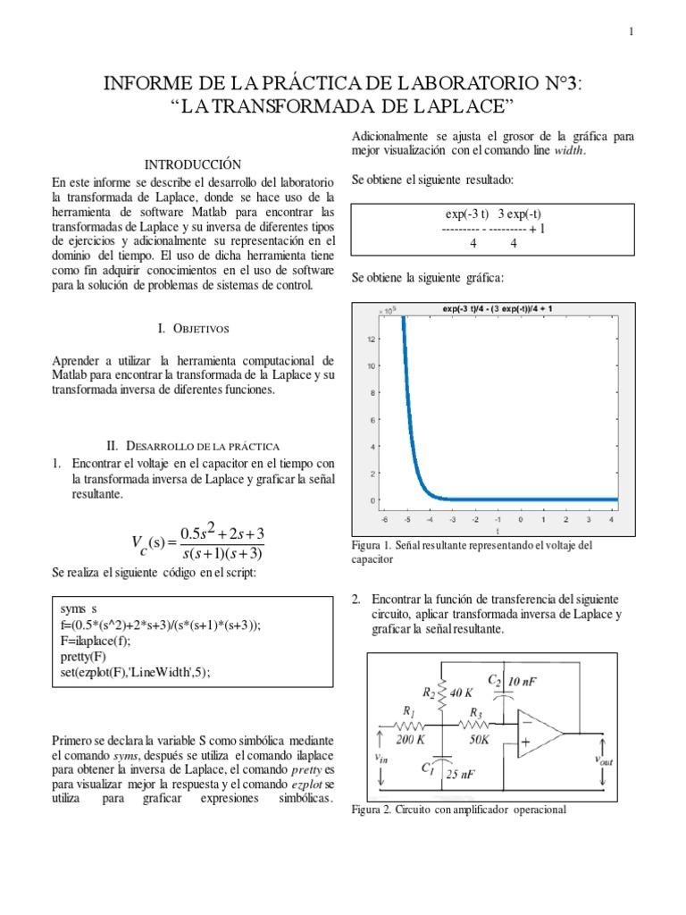 Lab 3 Control 1 | PDF | Transformada de Laplace | Integral