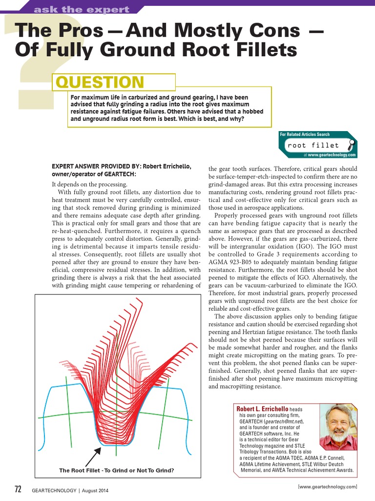 Ground Root Fillets | PDF | Gear | Fatigue (Material)