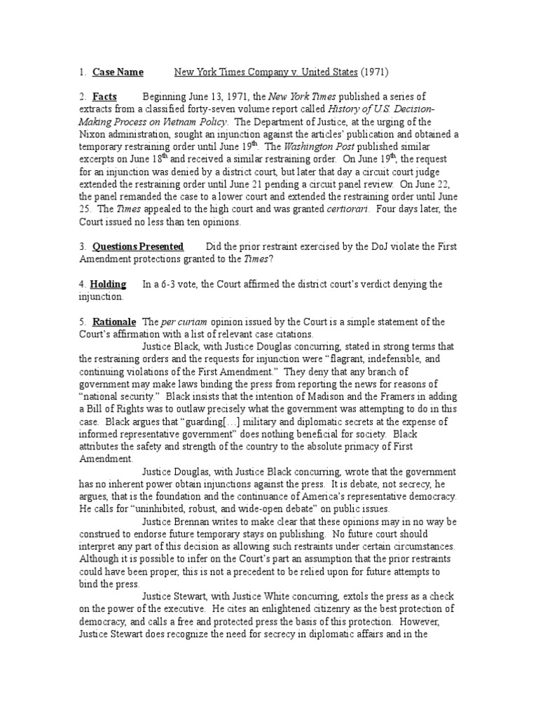 Brief 9 (Pentagon Papers) | PDF | First Amendment To The United States ...