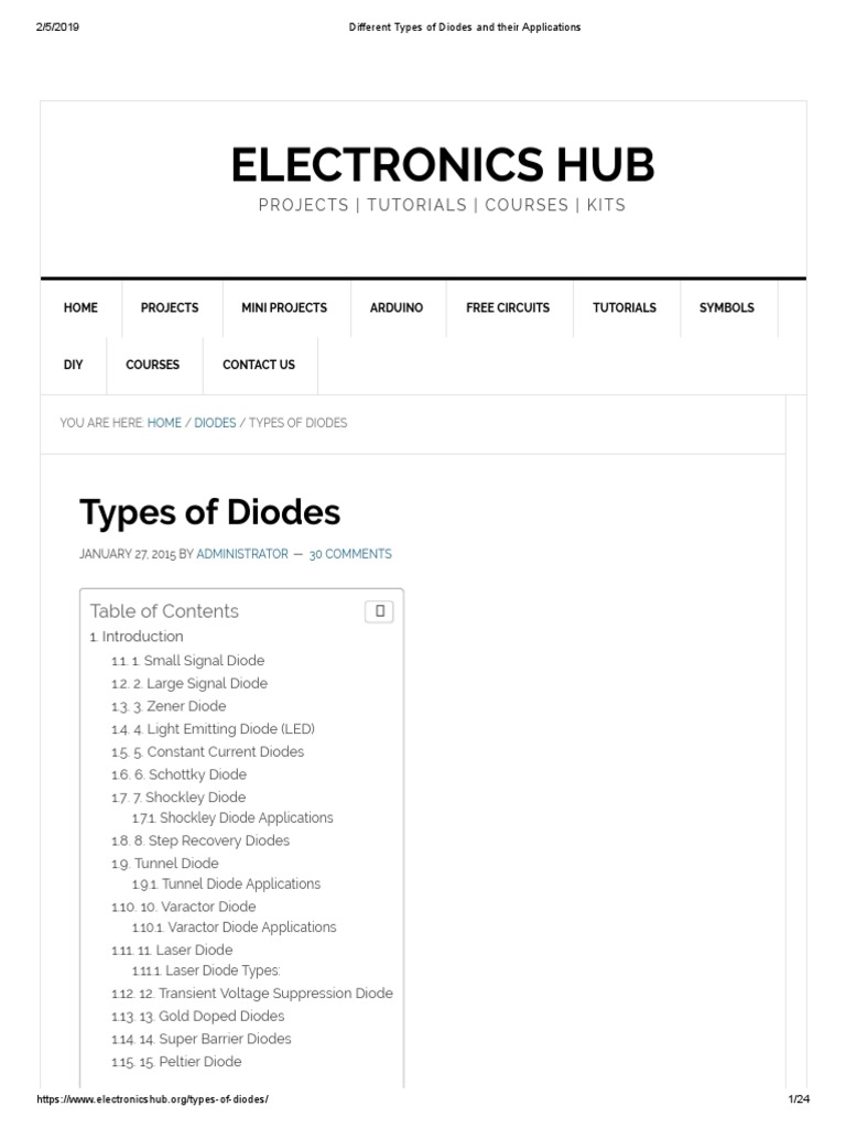 Different Types of Diodes and Their Applications | PDF | Diode | P–N ...
