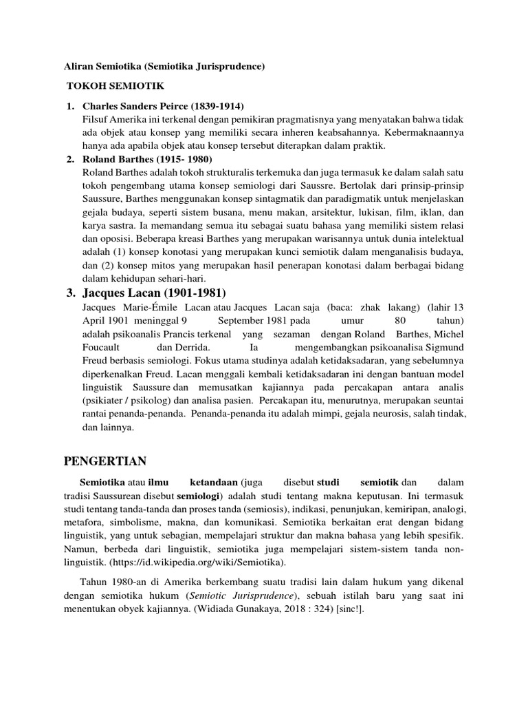 Semiotika Hukum: Analisis dan Aliran | PDF | Ilmu Sosial