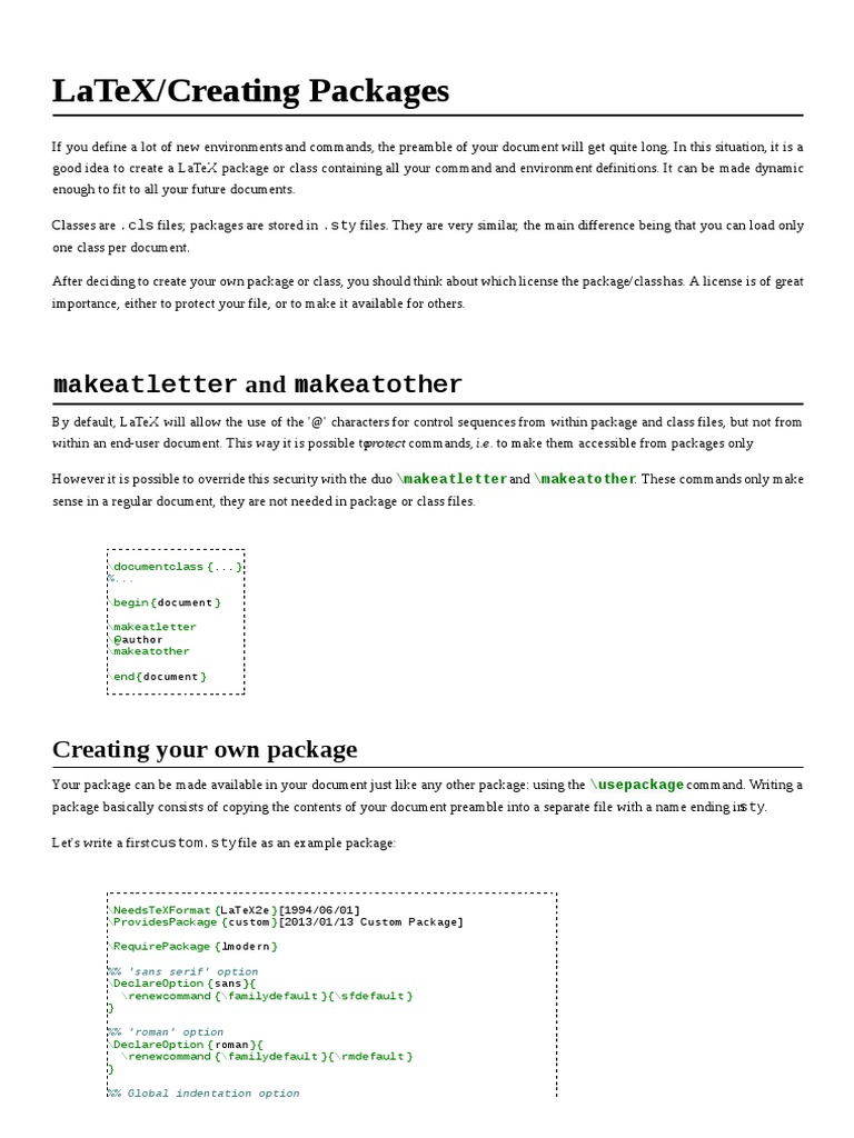 LaTeX Creating Packages | PDF | Software Engineering | Areas Of Computer Science
