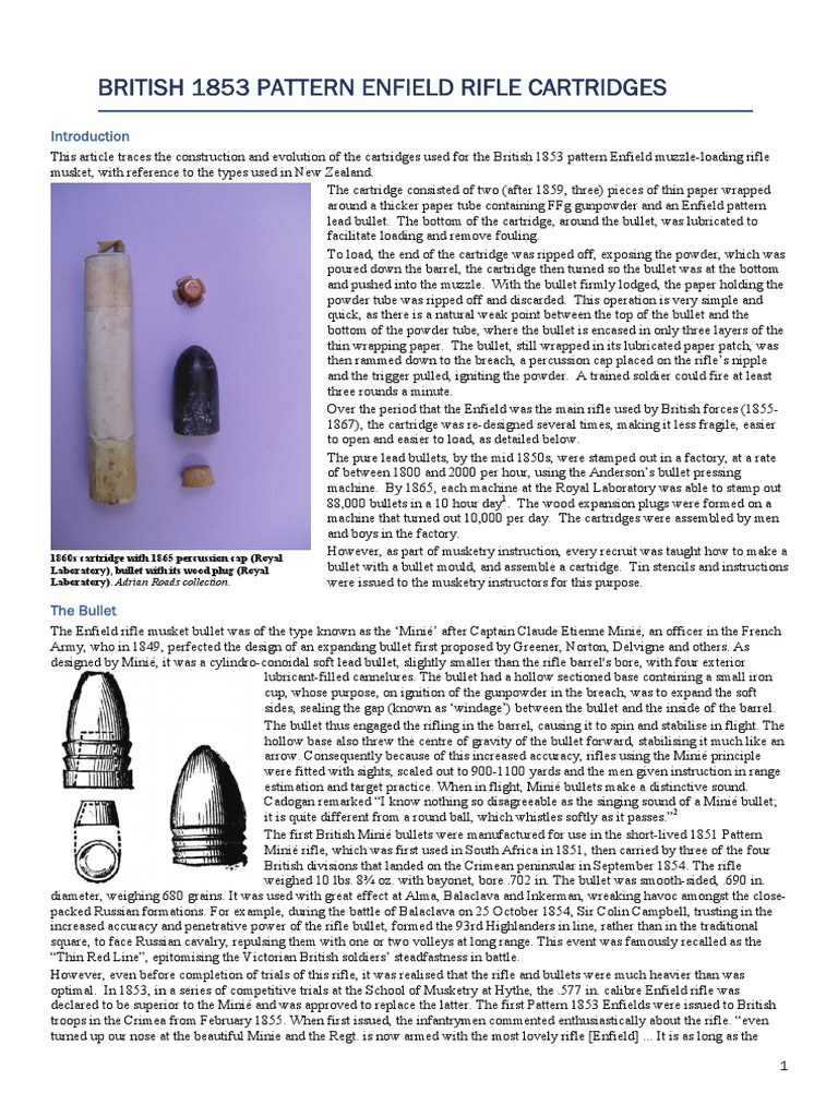 Enfield Paper Cartridges | PDF | Rifle | Bullet