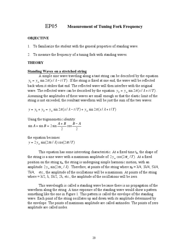 EP05 Tuning Fork Frequency Measurement With Stand Method | PDF ...