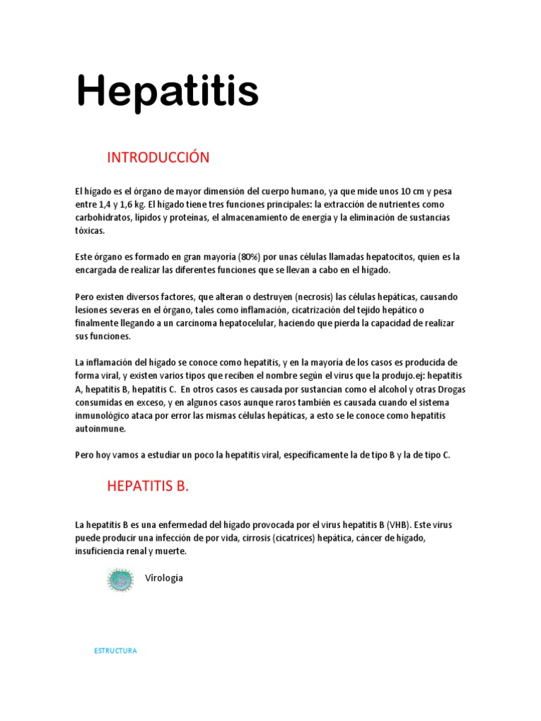 Hepatitis B: Causas y Síntomas | PDF | Hepatitis | Inmunología
