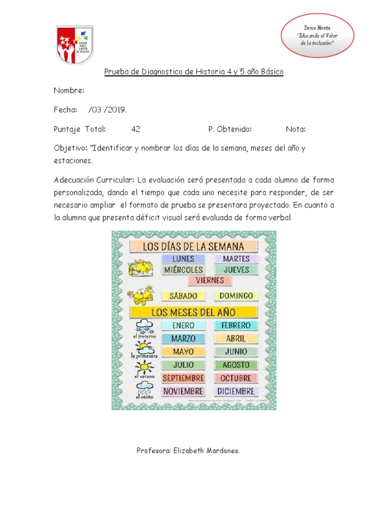 Prueba Diagnostica de Historia | PDF | Evaluación | Aprendizaje