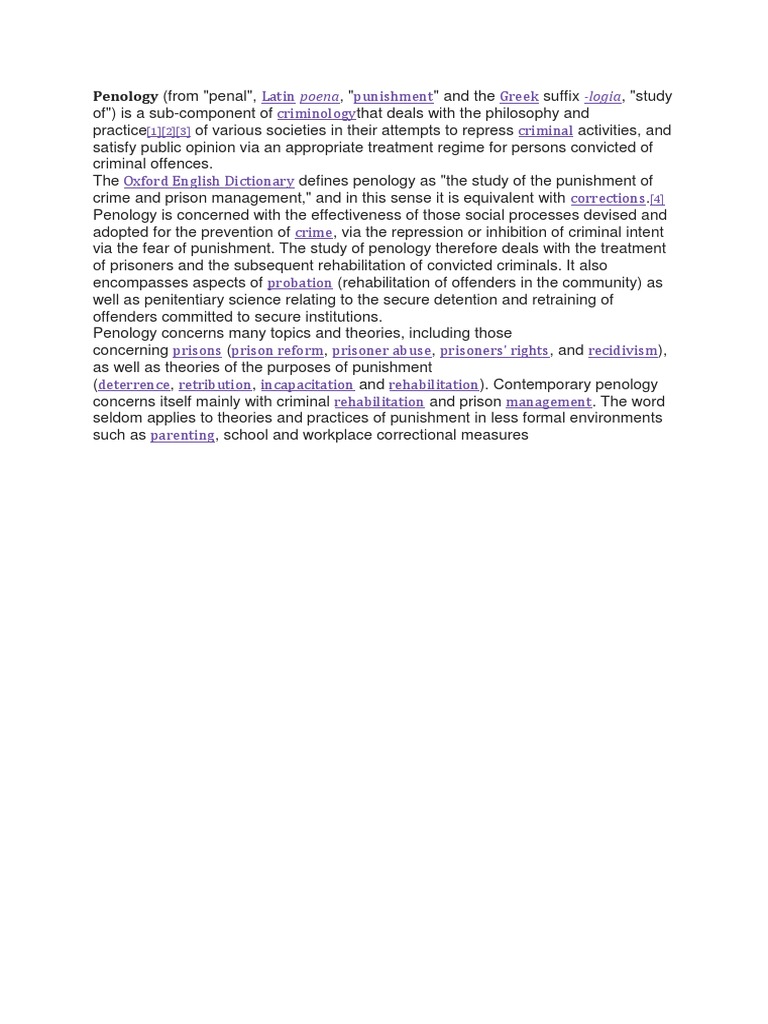 Understanding Penology: Crime and Punishment | PDF