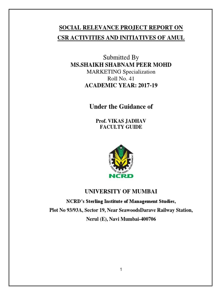 CSR Amul | PDF | Corporate Social Responsibility | Green Building