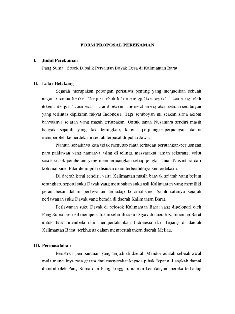 Pang Suma: Pahlawan Dayak Kalimantan | PDF