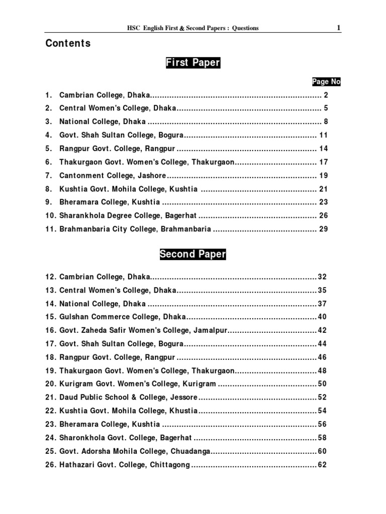 HSC English Test Papers 2019 | PDF