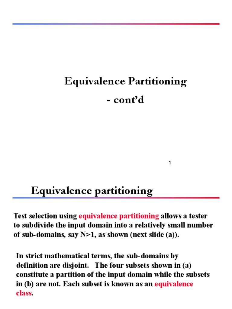 Equivalence Partitioning - Cont'd | PDF | Parameter (Computer Programming) | Robust Statistics