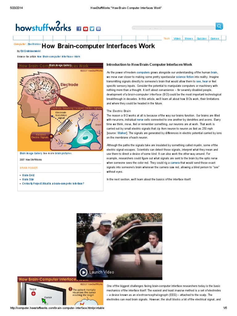 HowStuffWorks - How Brain-Computer Interfaces Work | PDF | Electroencephalography | Brain