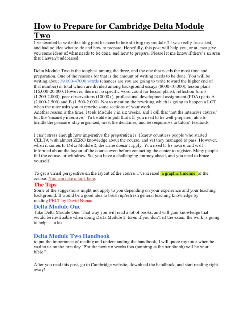 How To Prepare For Cambridge Delta Module Two ELTCloud | PDF | Semiotics | Learning