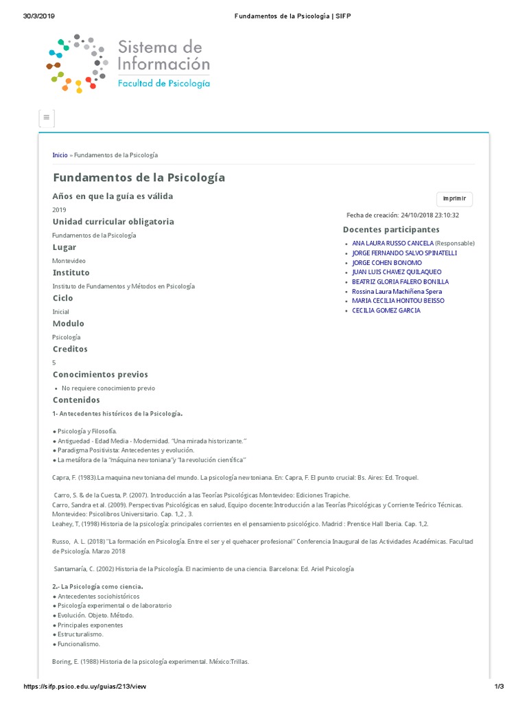 Fundamentos de La Psicología - SIFP | PDF | Prueba (evaluación) | Sicología