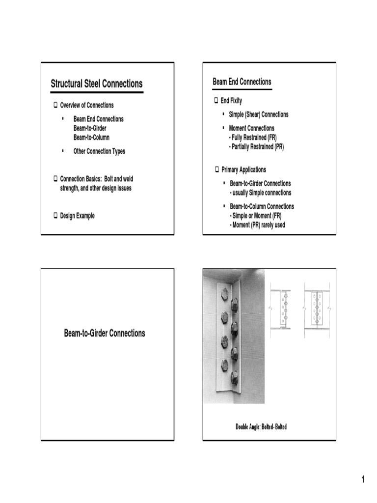 Engelhardt Steel Notes VI - Connections PDF | PDF | Screw | Structural ...