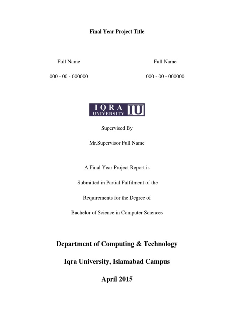 Final Year Project Proposal Template v1.5 | PDF | Feasibility Study ...