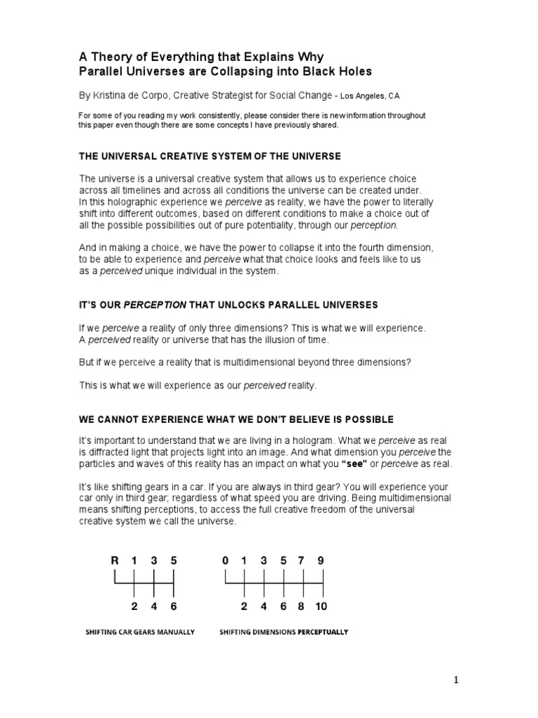 Theory of Everything | PDF | Reality | Perception