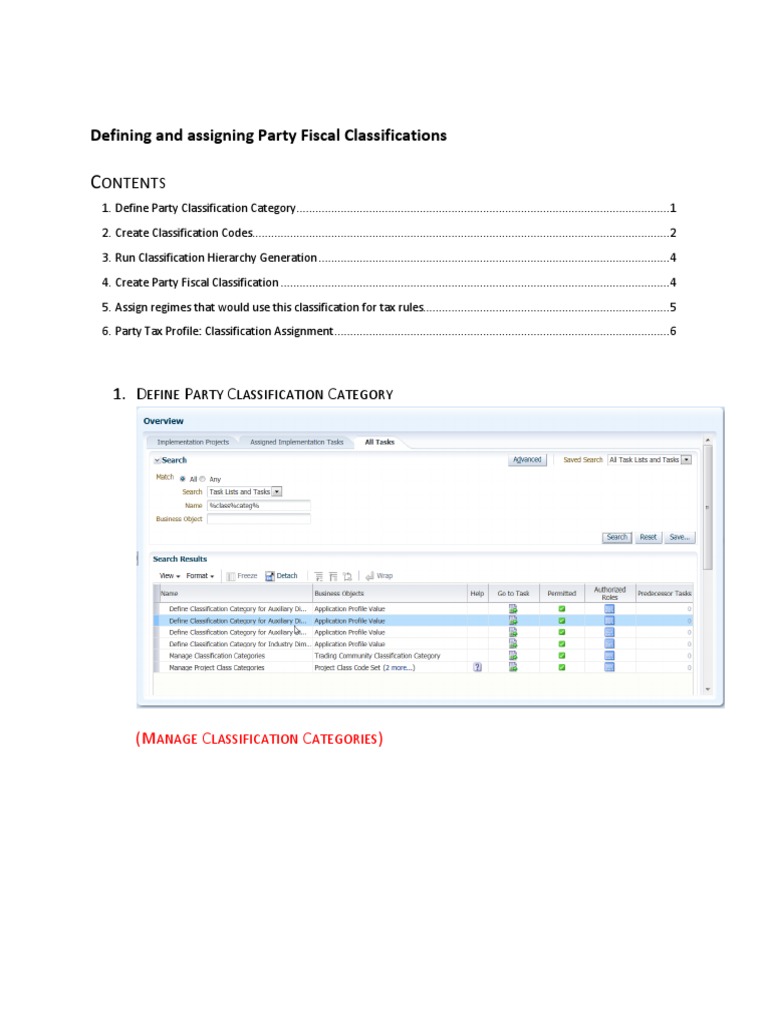Defining and Implementing a Party Fiscal Classification System for Tax ...