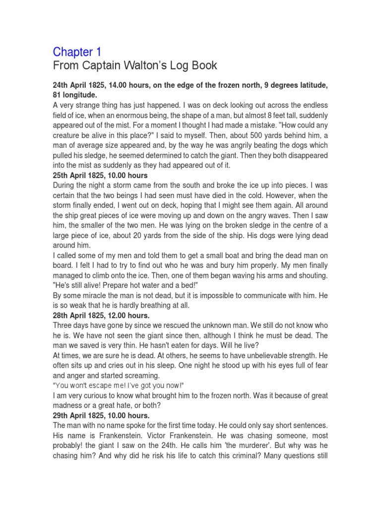 Walton's Encounter with Victor Frankenstein | PDF | Frankenstein