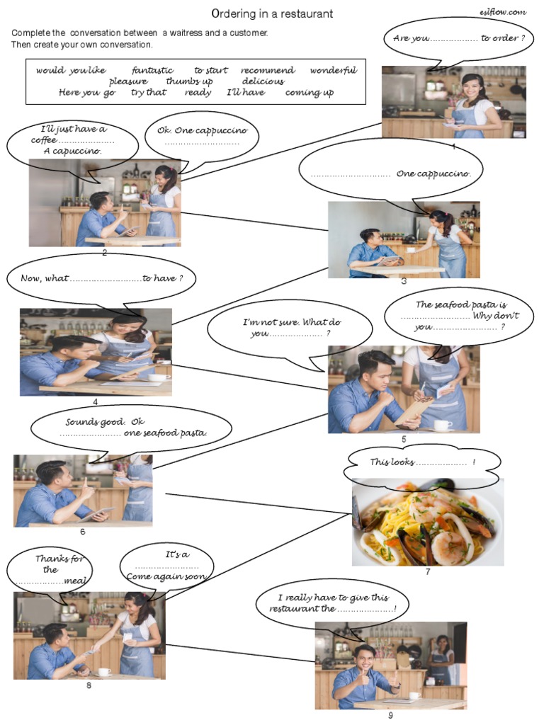 ESL Restaurant Dialogue Practice | PDF | Non Alcoholic Drinks ...