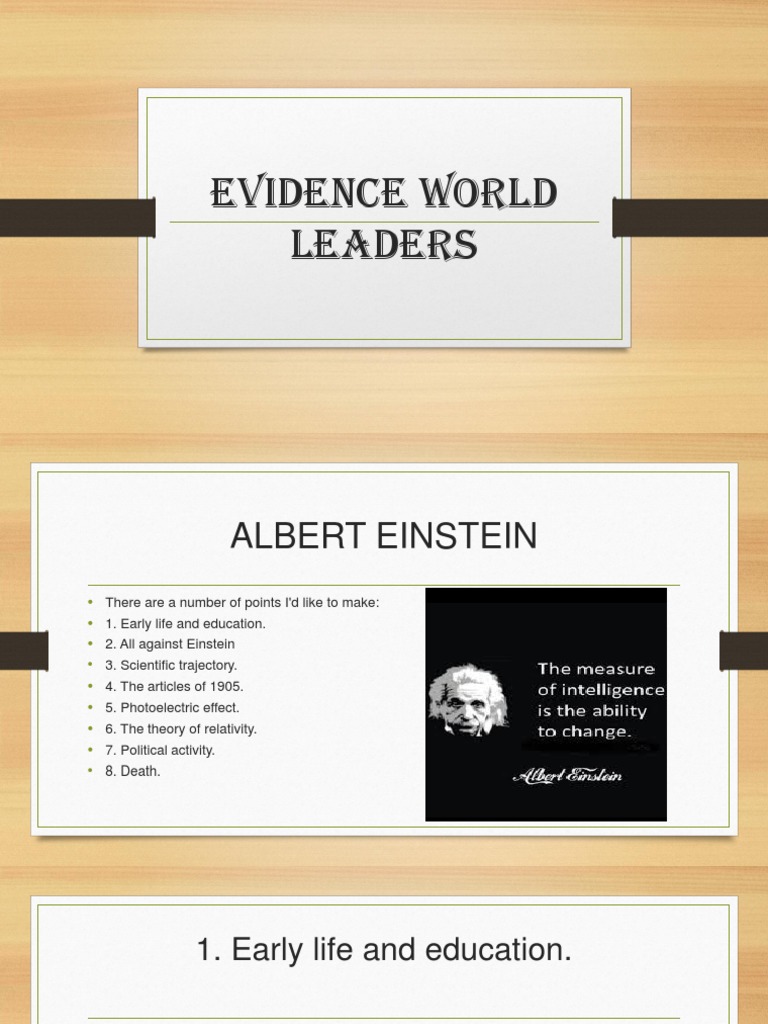 Evidence World Leaders | PDF | Albert Einstein | General Relativity