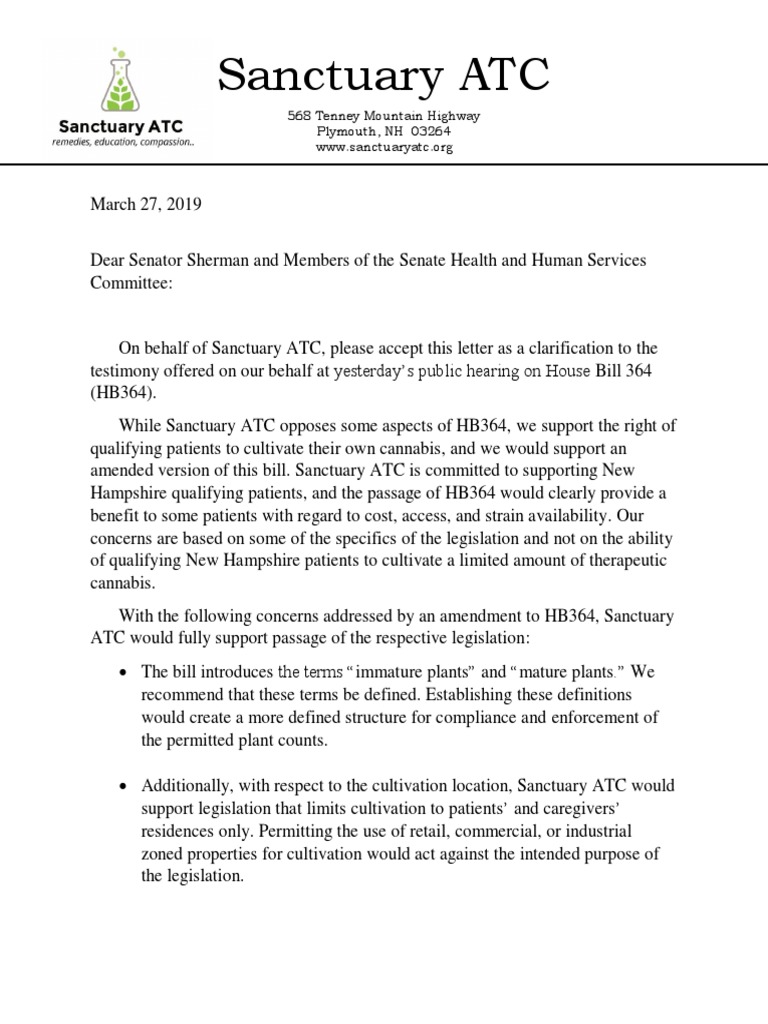Sanctuary ATC Homegrow Letter | PDF | Health Care | Government