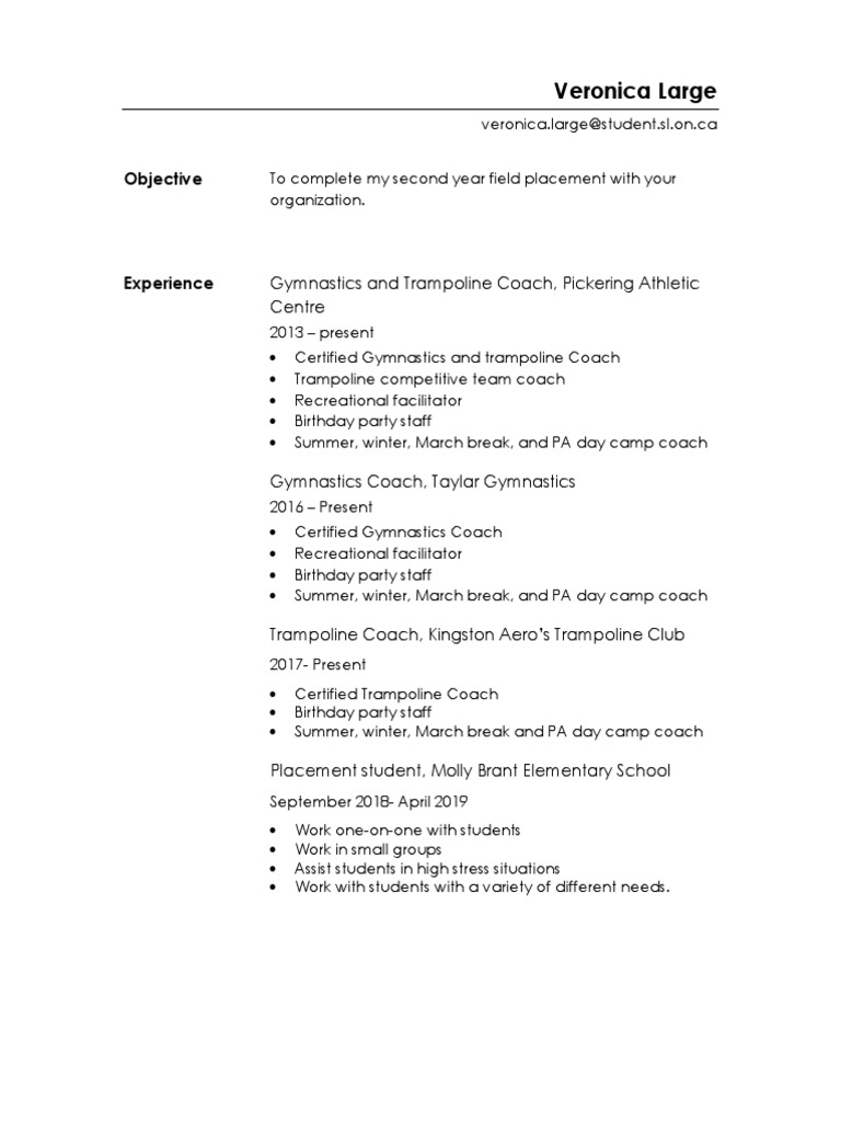 Veronica Large Resume 2019 | PDF