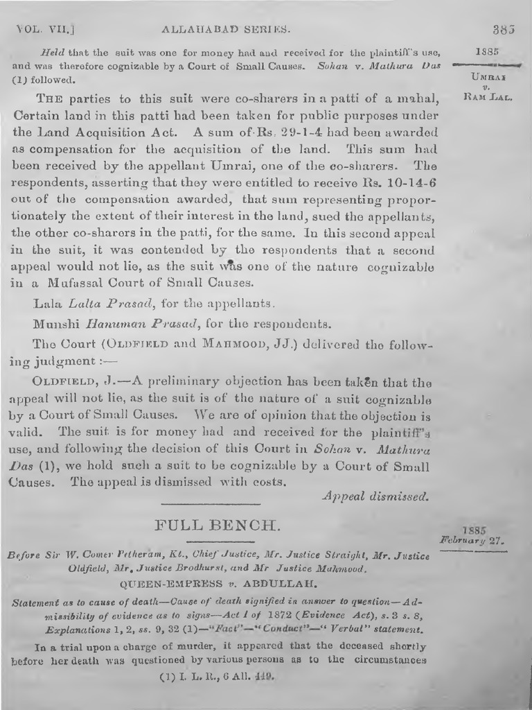 081 - Queen-Empress v. Abdullah Case | PDF | Lawsuit | Evidence (Law)