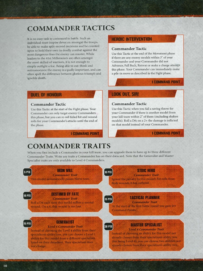 Kill Team - Commanders - Guard | PDF