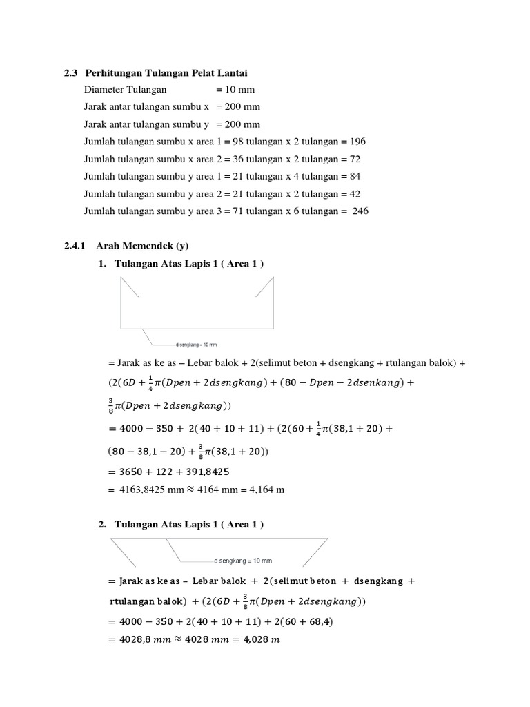 Perhitungan Tulangan Pelat Lantai | PDF