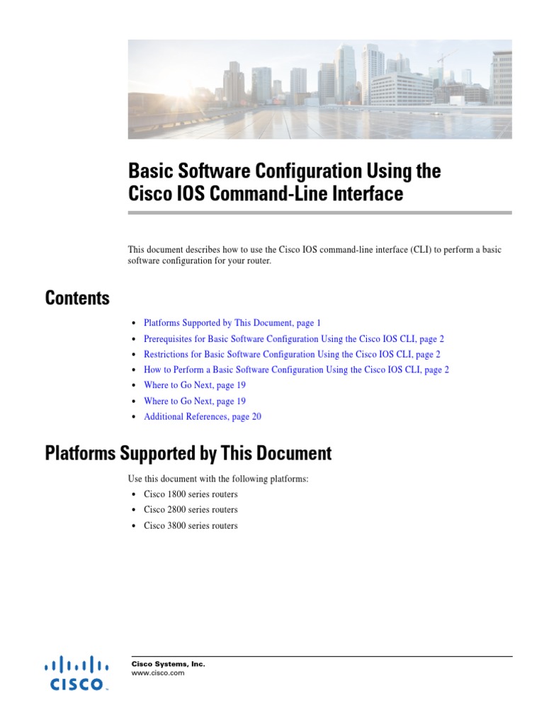 Basic Software Configuration Using The Cisco IOS Command-Line Interface | PDF | Command Line ...
