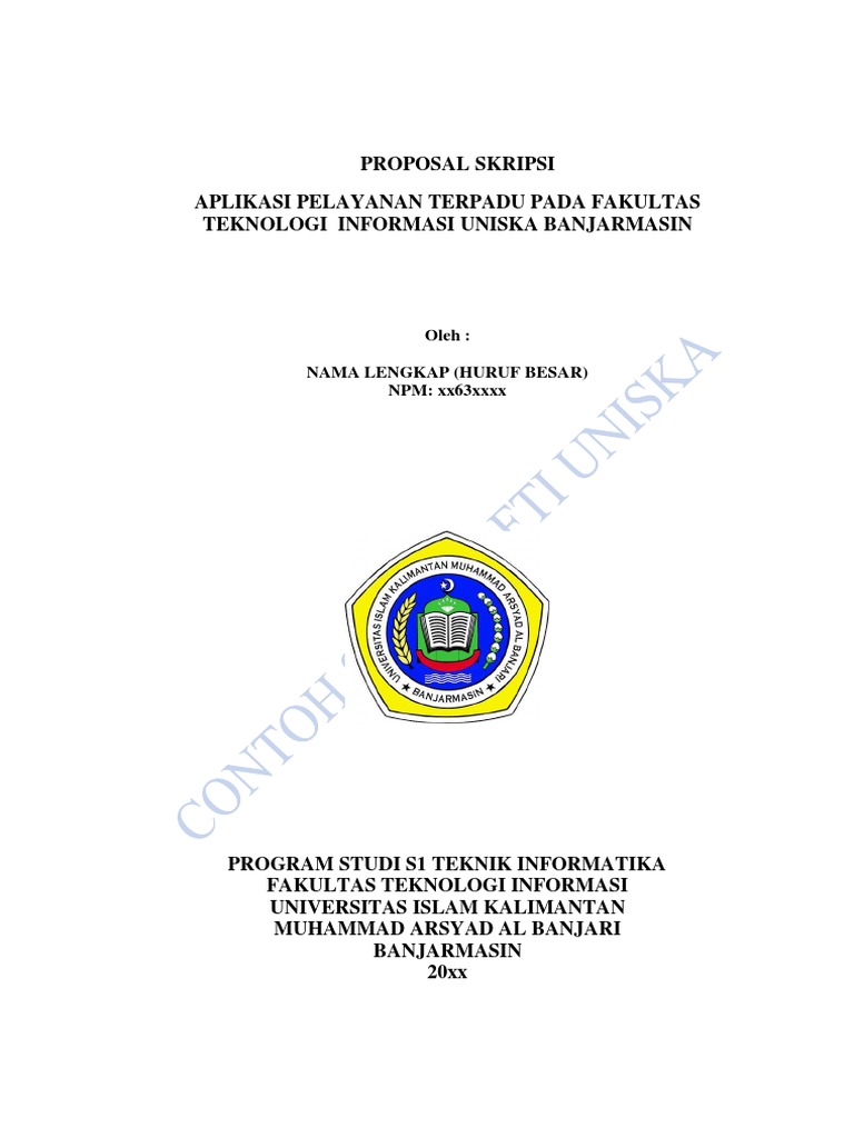 Contoh Proposal Skripsi Sesuai Panduan PDF | PDF | Komputer