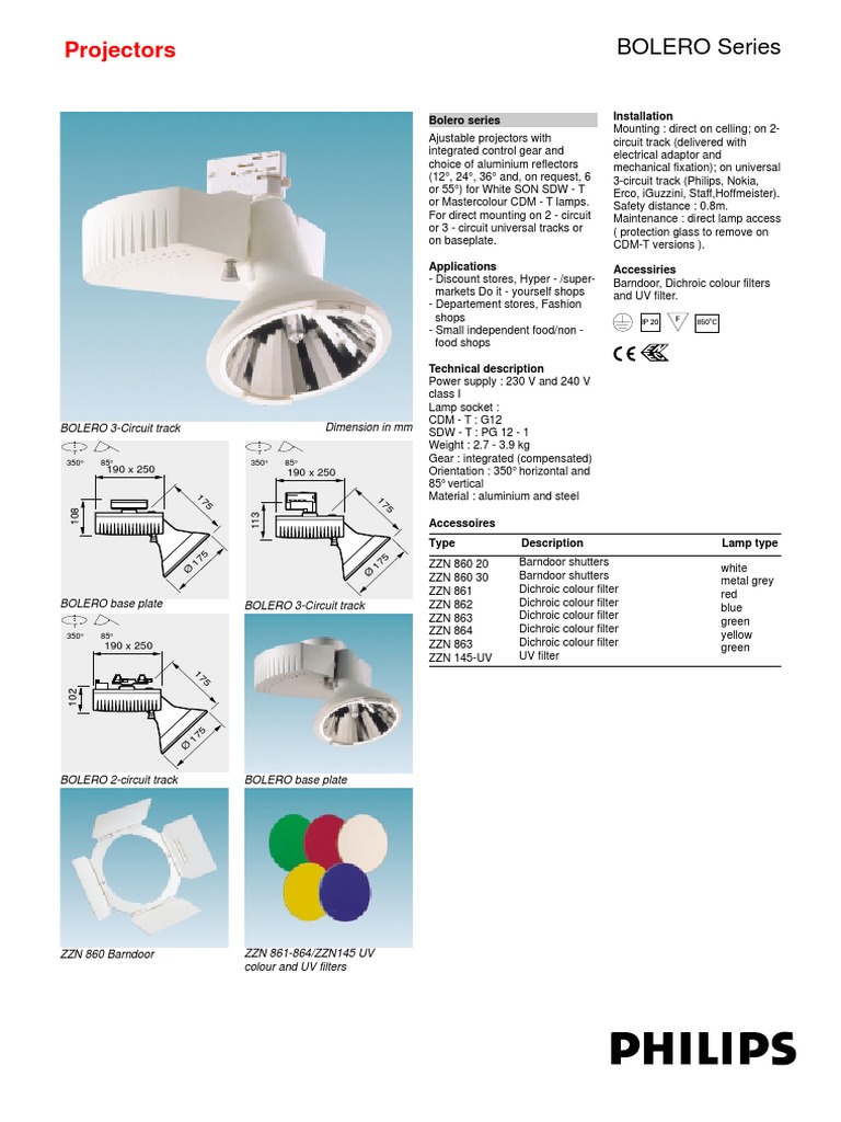 Projectors: BOLERO Series | PDF | Optical Filter | Electromagnetic ...