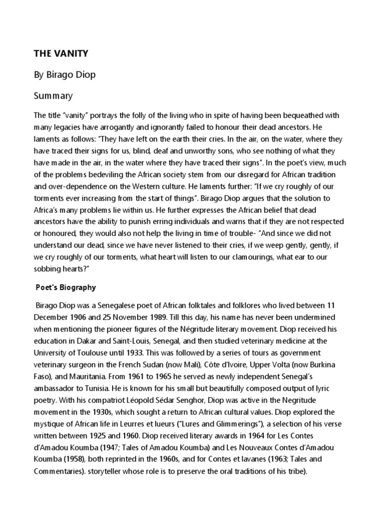 The Vanity | PDF | Poetry