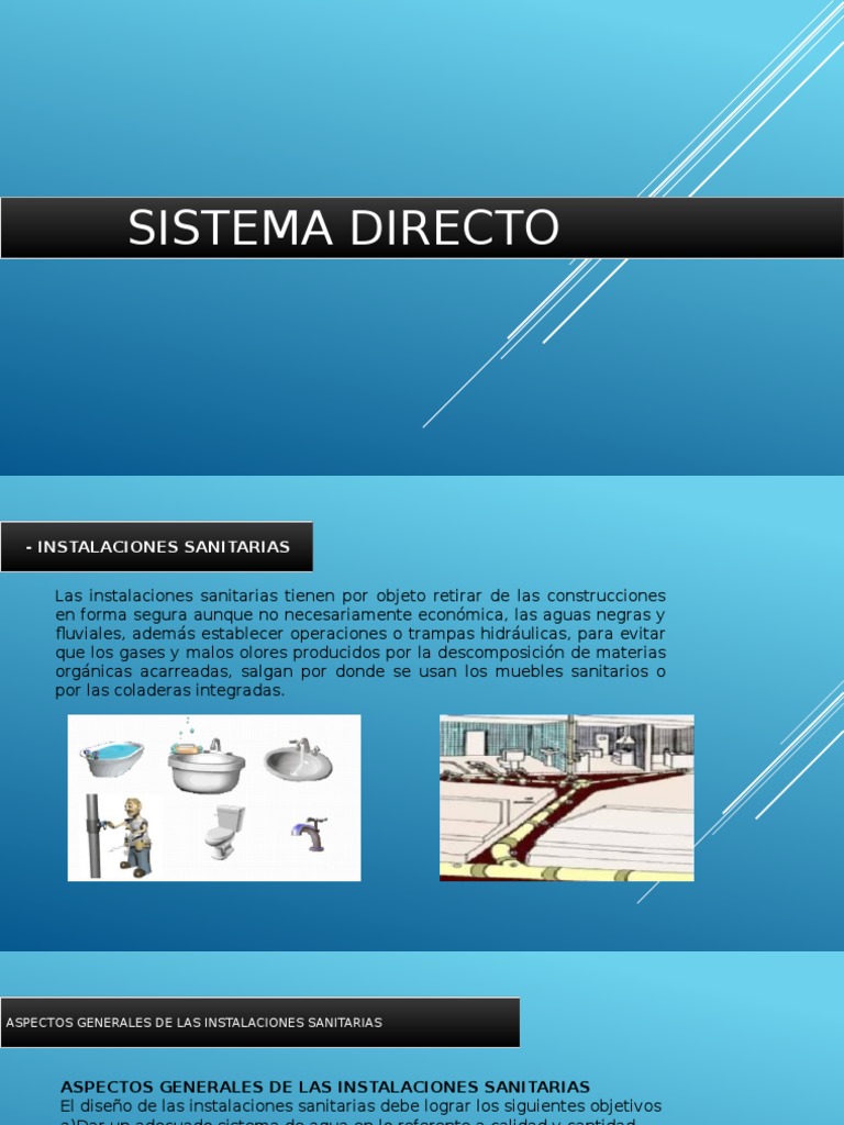 Sistema Directo y Indirecta | PDF | Agua potable | Colector de aguas ...