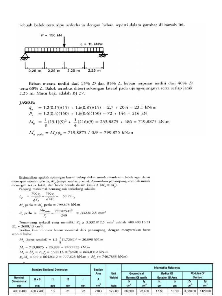 1b. Contoh Soal Tekuk Torsi Lateral | PDF