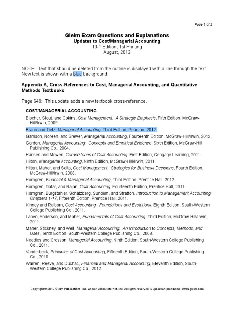 Gleim Exam Questions and Explanations: 10-1 Edition, 1st Printing ...