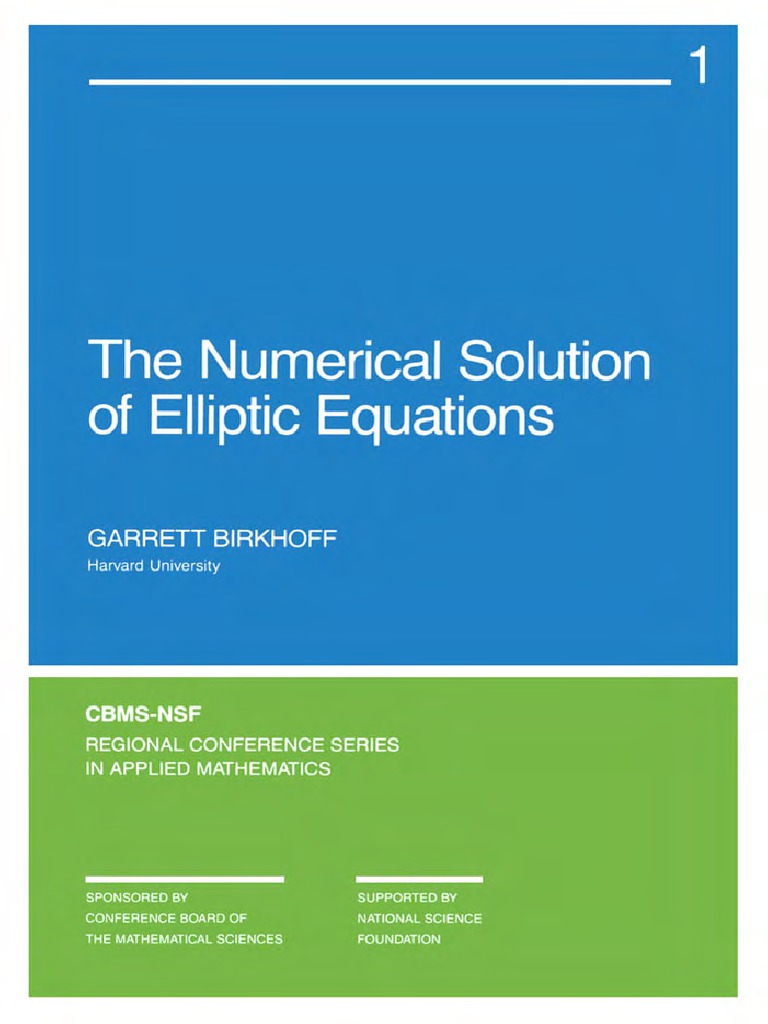 Birkhoff - Numerical Solution of Elliptic Equations PDF | PDF | Calculus Of Variations ...
