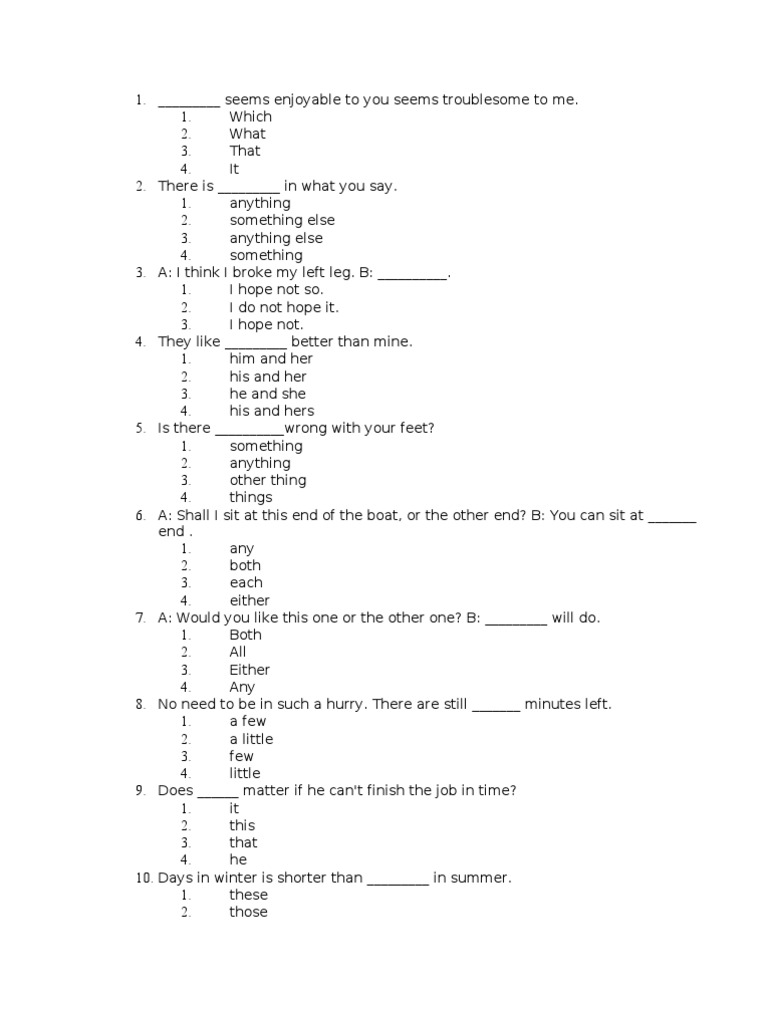 ALS Grammar Exercises Evaluation | PDF