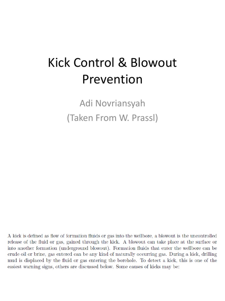 Kick Control & Blowout Prevention | PDF