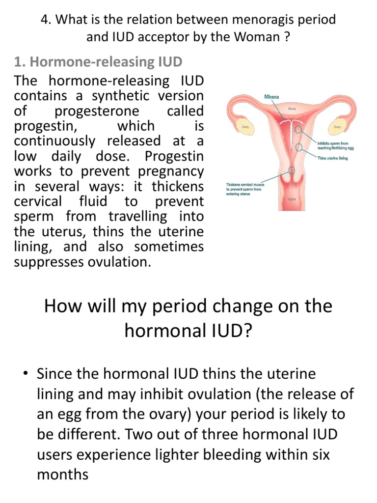 Hormone-Releasing IUD: 4. What Is The Relation Between Menoragis Period ...